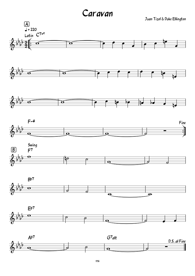 Caravan Sheet music for Piano (Solo) Easy | Musescore.com