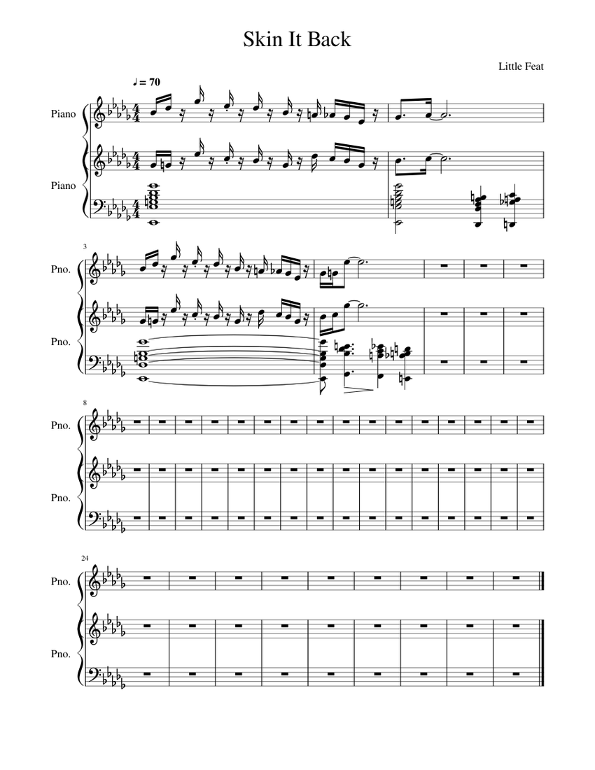 Skin It Back Sheet music for Piano (Piano Duo) | Musescore.com