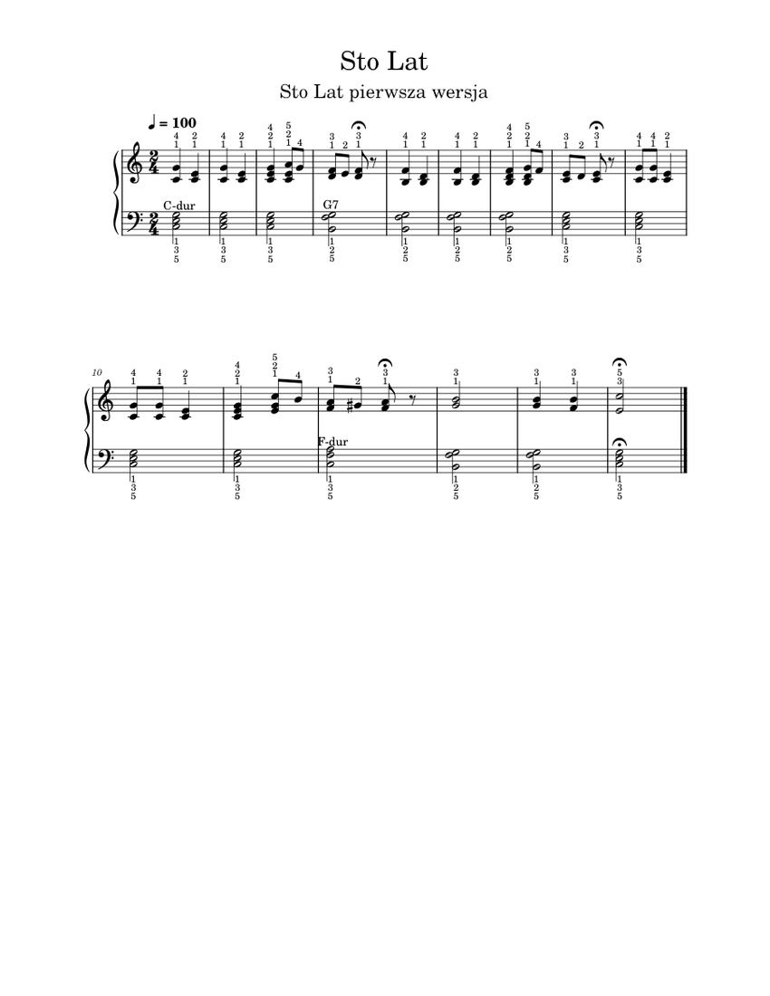 Sto Lat – siostry Patty oraz Mildred J. Hill Sto Lat – Sisters Patty and Mildred J. Hill - piano ...