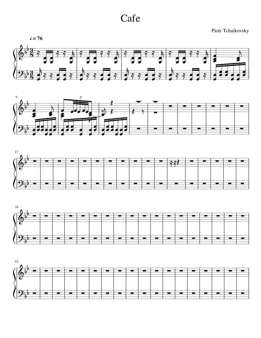 Cafe Sheet music for Piano (Solo) | Musescore.com