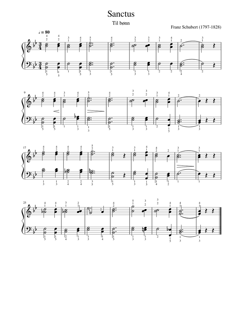 Sanctus Sheet music for Piano (Solo) Easy | Musescore.com