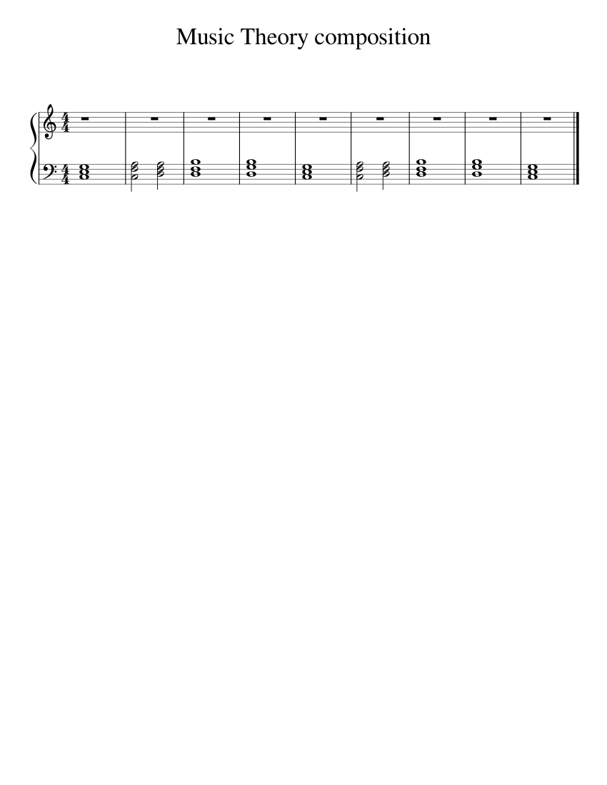 Music Theory composition Sheet music for Piano (Solo) Easy | Musescore.com