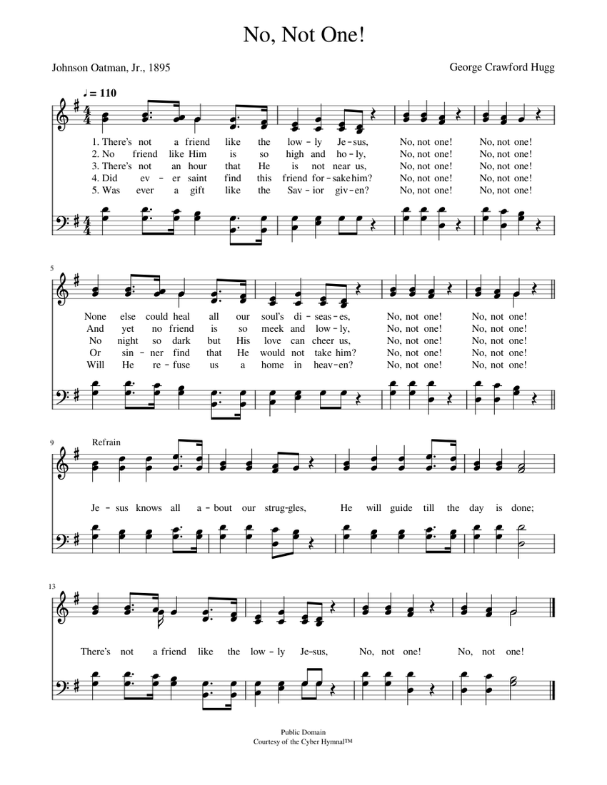 No, not one! - George C. Hugg Sheet music for Piano (Piano Duo ...