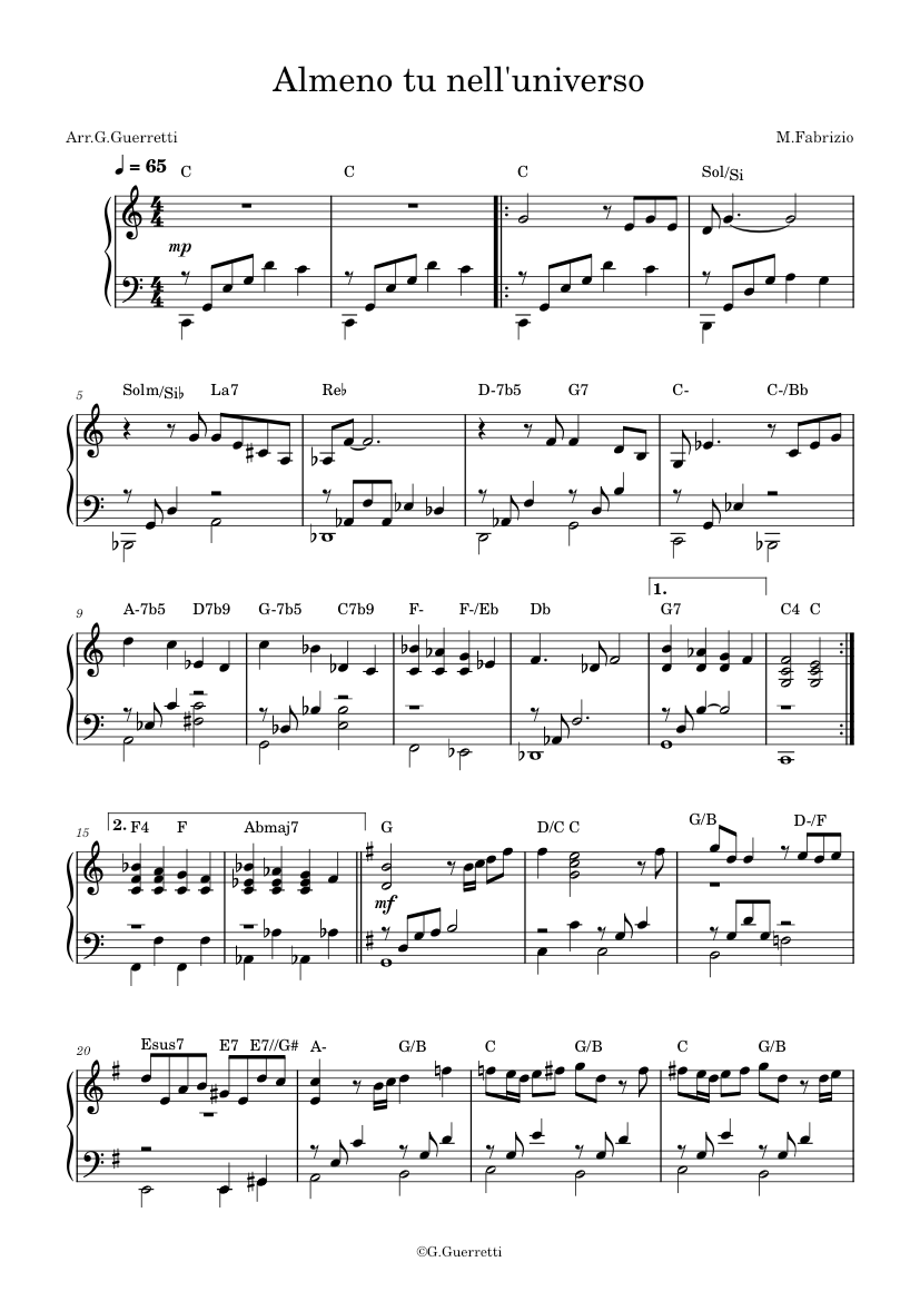 Almeno tu nell'universo – MFabrizio Almeno tu nell'universo – M ...