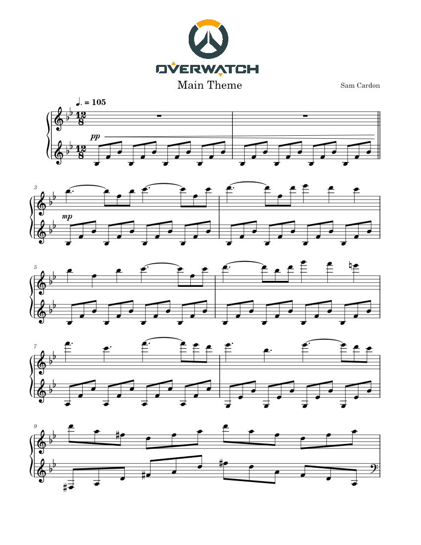 Overwatch - Main Theme Sheet Music for Piano (Solo) | MuseScore.com