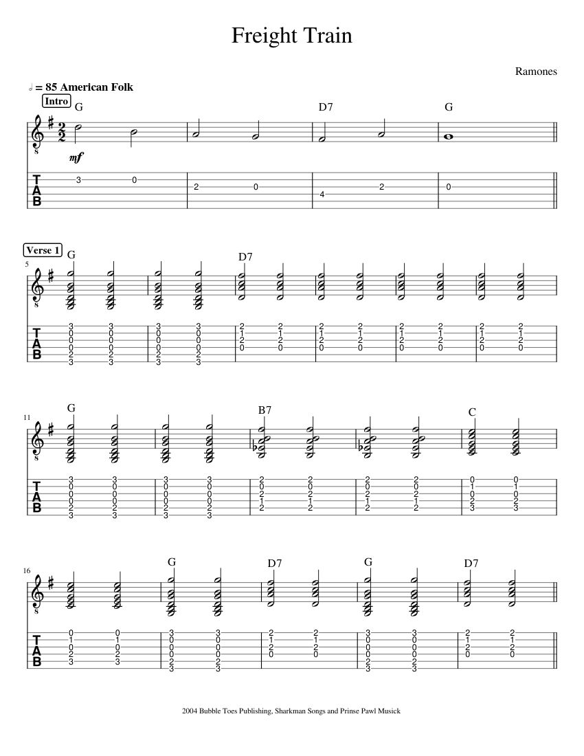 Freight Train Sheet music for Guitar (Solo) | Musescore.com