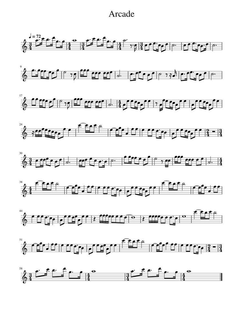 Arcade – Duncan Laurence Sheet music for Piano (Solo) | Musescore.com