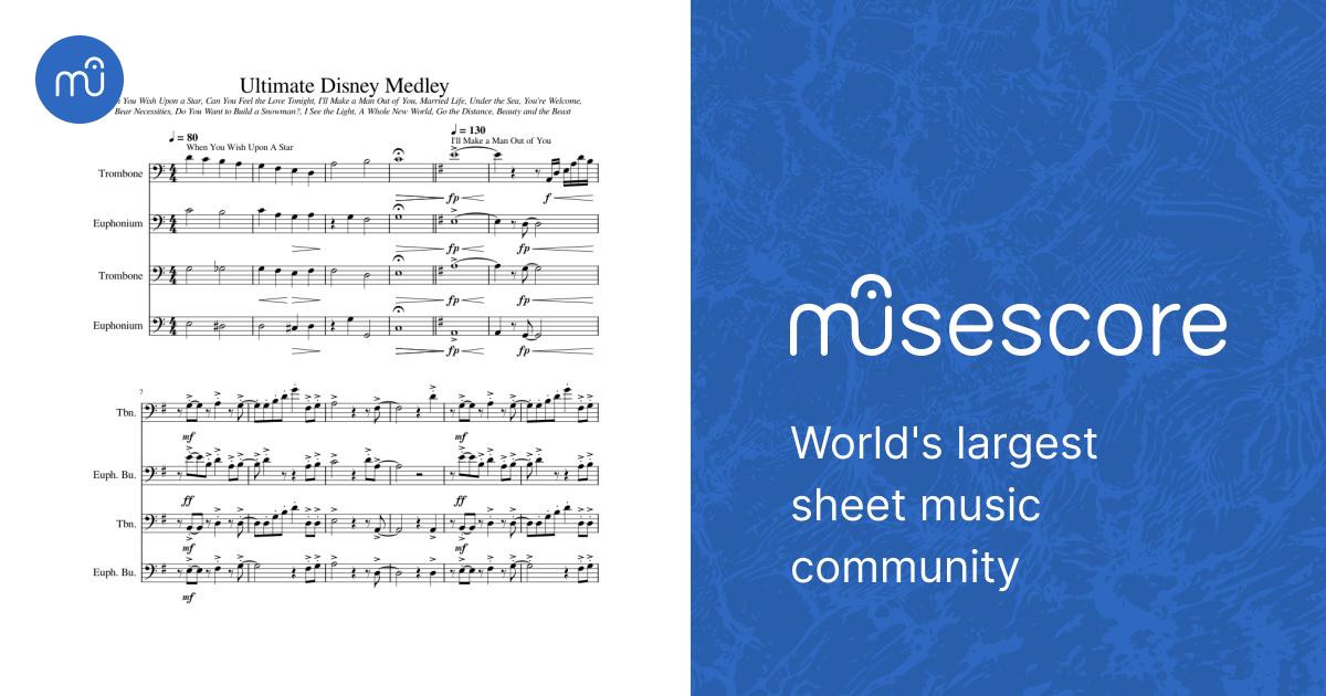 Disney Medley - Misc Soundtrack Sheet music for Trombone, Tuba (Brass ...