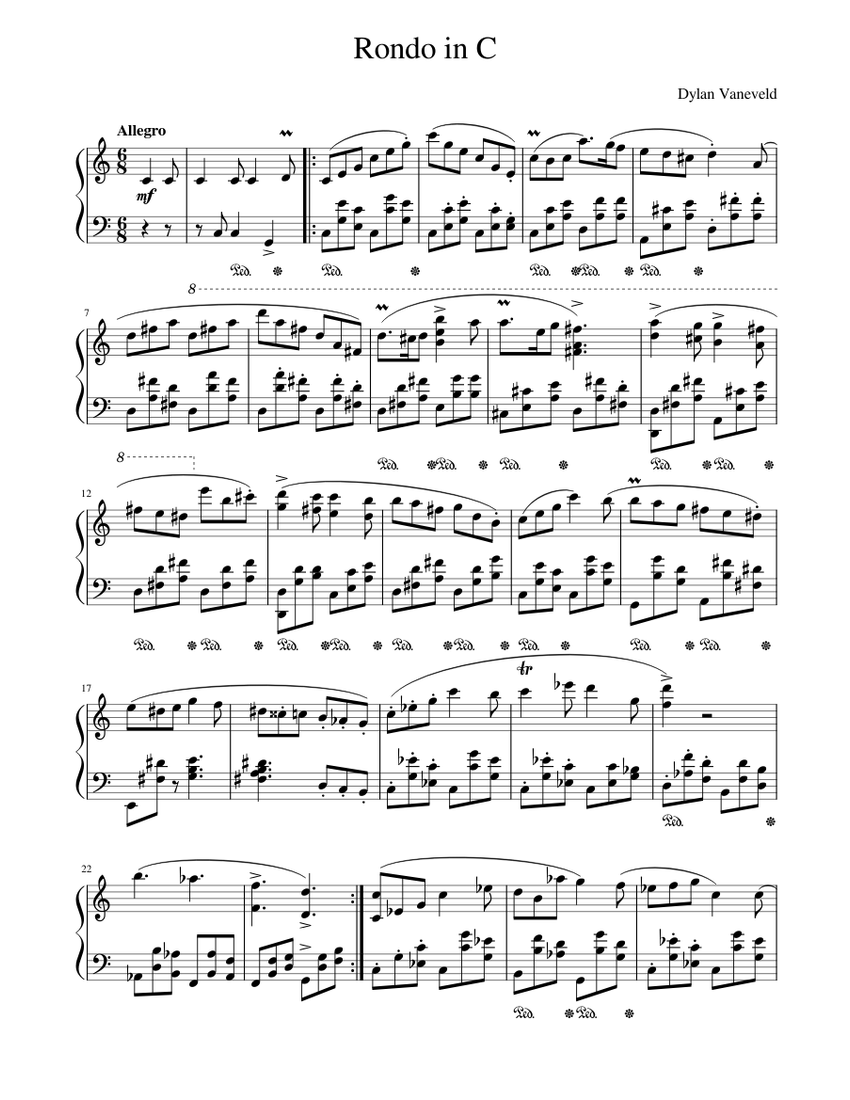 Rondo_in_C Sheet music for Piano (Solo) | Musescore.com