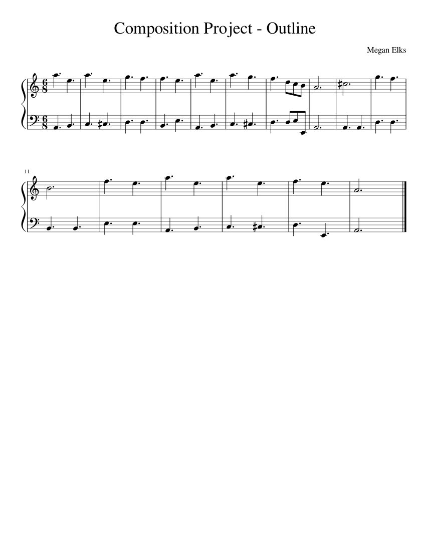 Composition Project - Outline Sheet music for Piano (Solo) | Musescore.com