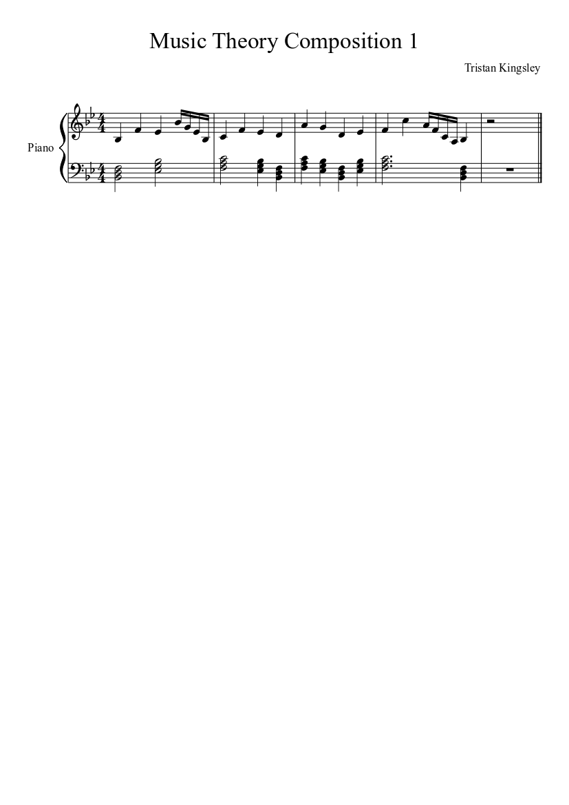 Music Theory Composition 1 Sheet music for Piano (Solo) | Musescore.com