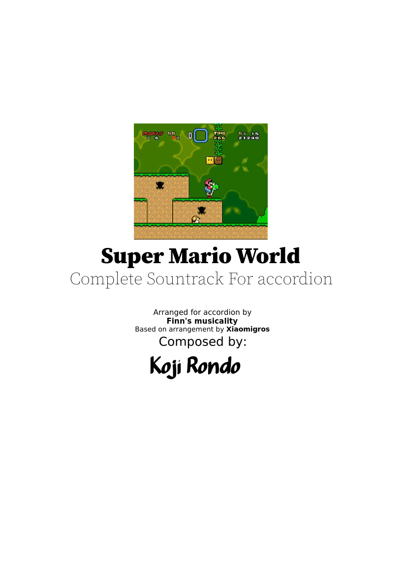 Super Mario World – Koji Kondo - Complete soundtrack for accordion solo ...