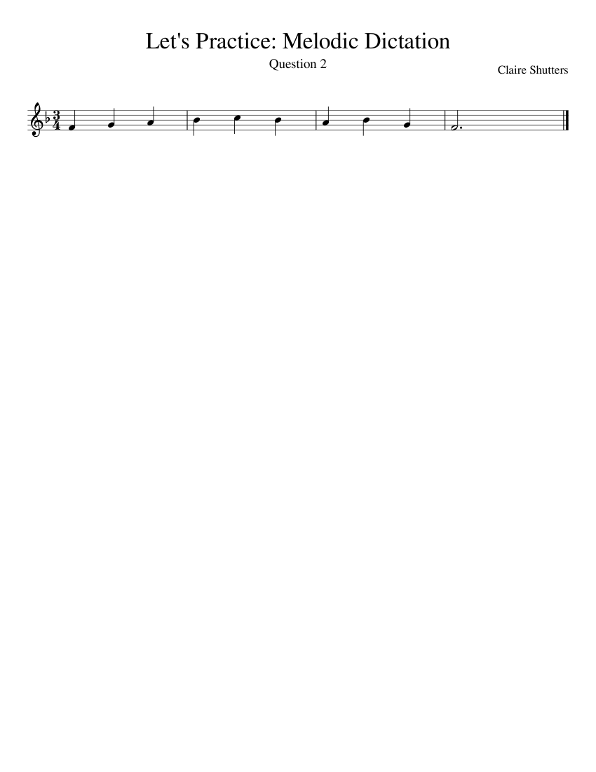 Let's Practice: Melodic Dictation Sheet music for Piano (Solo ...