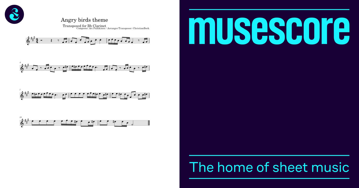Angry Birds Theme – Ari Pulkkinen angry birds clarinet solo Sheet music ...