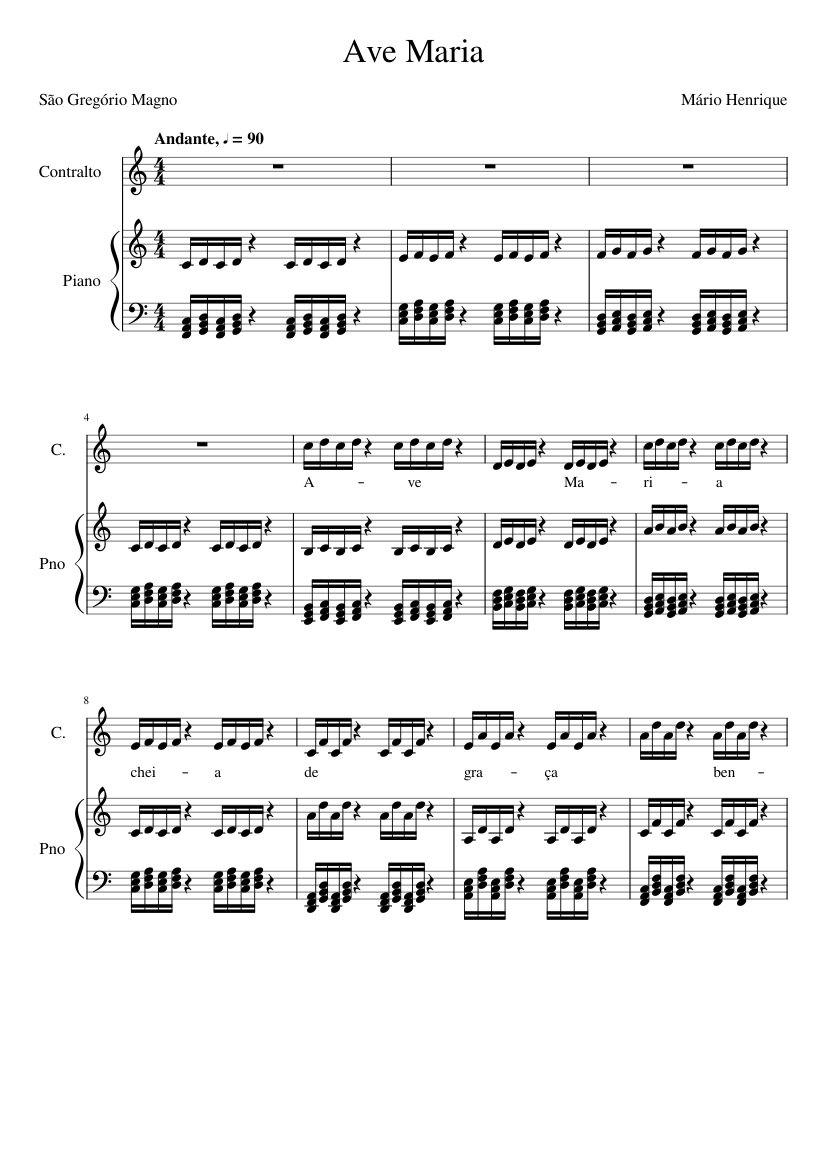 Ave Maria Sheet music for Piano, Alto (Piano-Voice) | Musescore.com