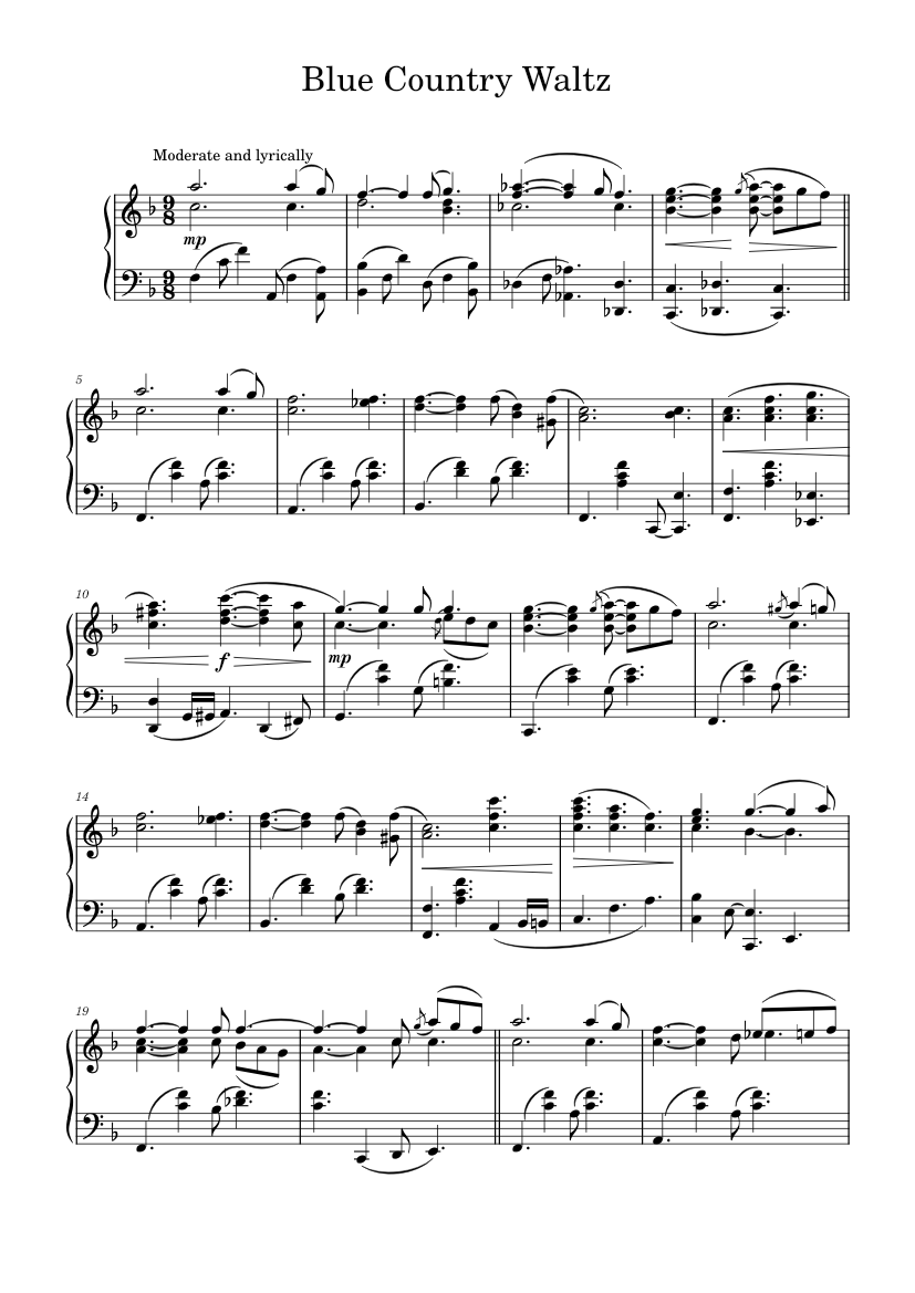 Blue Country Waltz Sheet music for Piano (Solo) | Musescore.com