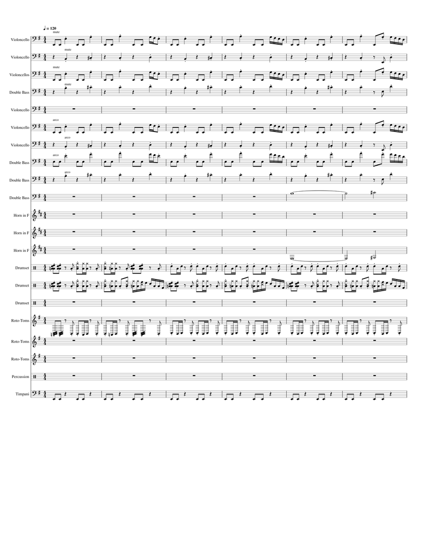 Perilous Journey Sheet music for French horn, Contrabass, Timpani ...