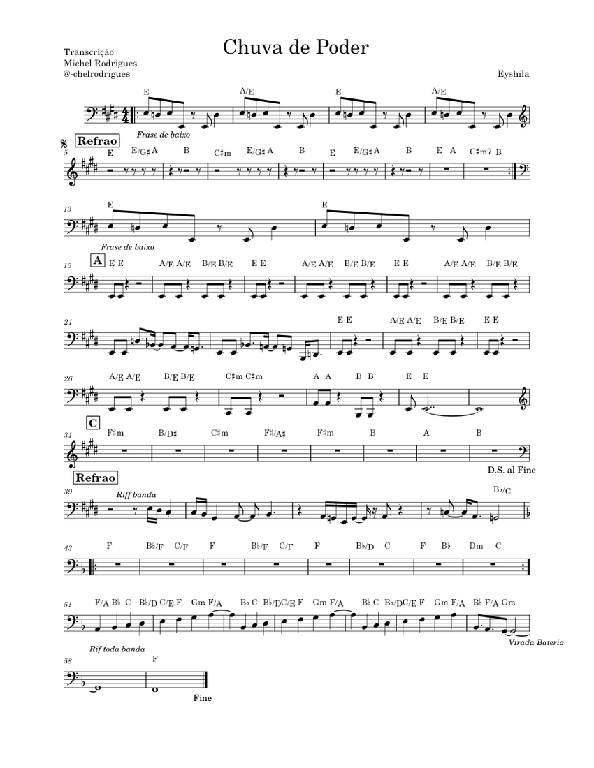 Chuva de Poder - Eyshila Sheet music for Piano (Solo) Easy | Musescore.com