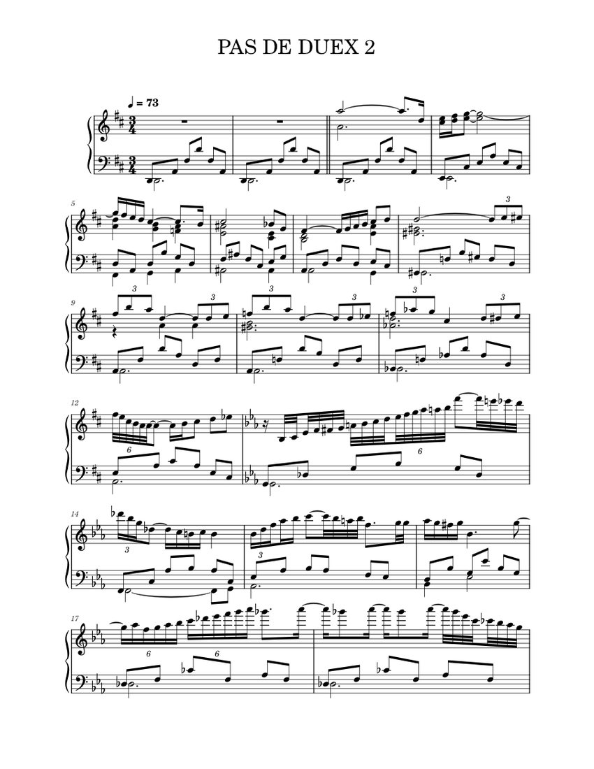 PAS DE DUEX 2 Sheet music for Piano (Solo) | Musescore.com