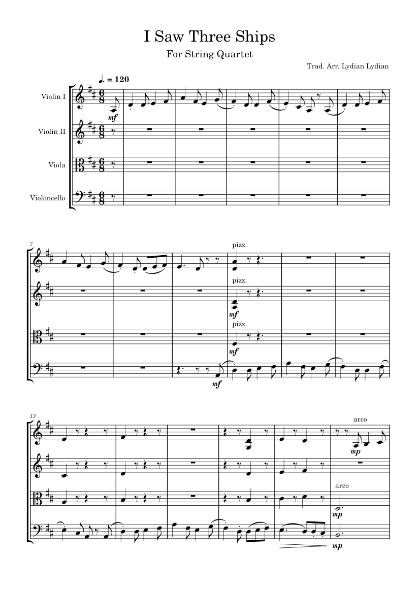 I Saw Three Ships – Traditional English Folksong Sheet music for Violin ...