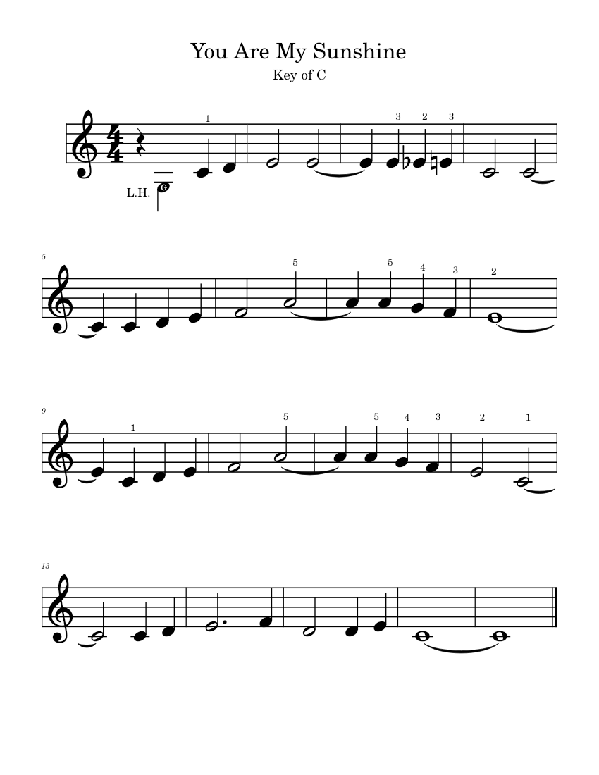 You Are My Sunshine Sheet music for Piano (Solo) Easy | Musescore.com