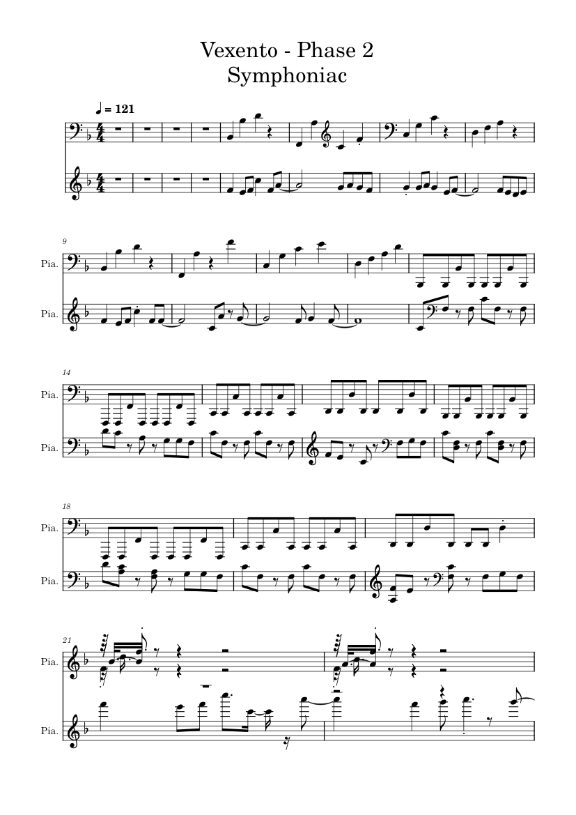 Vexento - Phase 2 (Symphoniac Cover) Sheet Music for Piano (Piano Duo ...