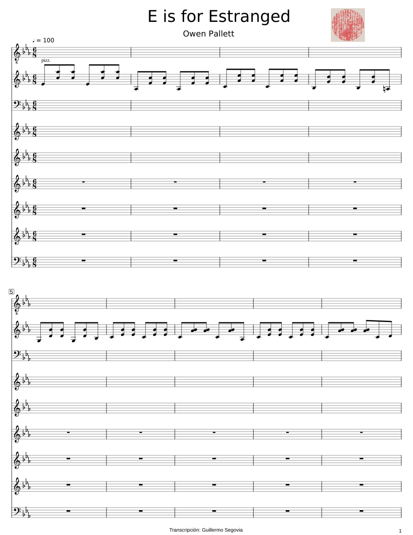 Owen Pallett - E is for Estranged - Sheet music for Vocals, Violin ...