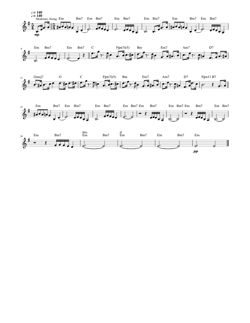 Leadsheet - Take Five - Dave Brubeck Sheet music for Flute (Solo ...