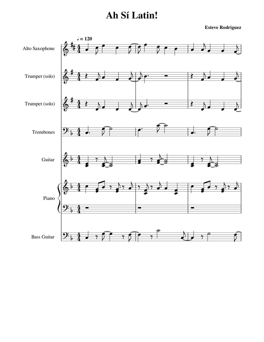 Ah_Sí_Latin! Sheet music for Piano, Guitar (Mixed Duet) | Musescore.com