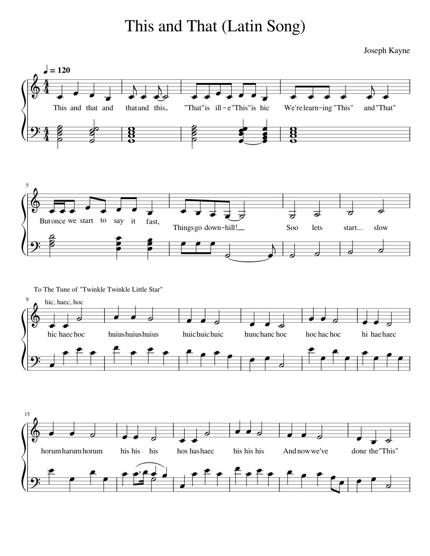 This_and_That (Latin Song) Sheet music for Piano (Solo) | Musescore.com