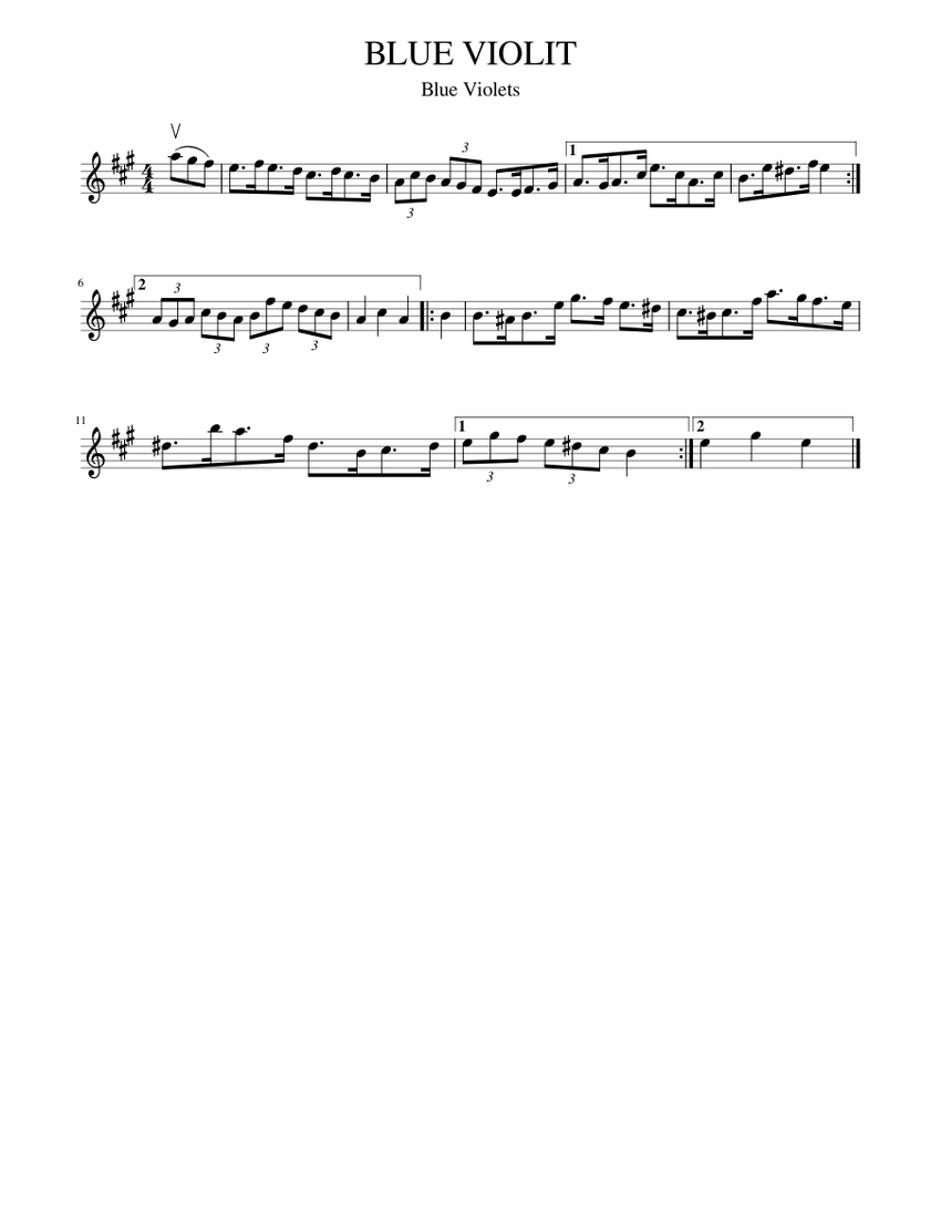 BLUE VIOLIT Sheet music for Piano (Solo) | Musescore.com
