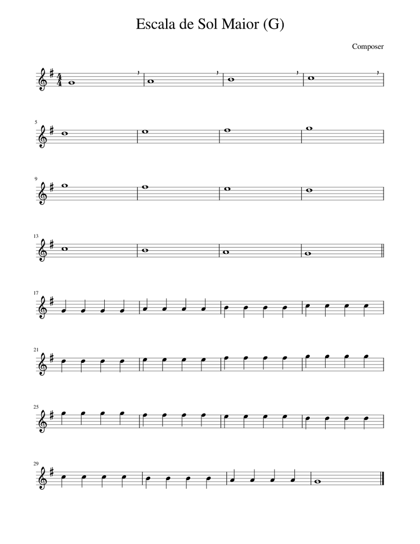 Escala de Sol Maior - G - piano tutorial