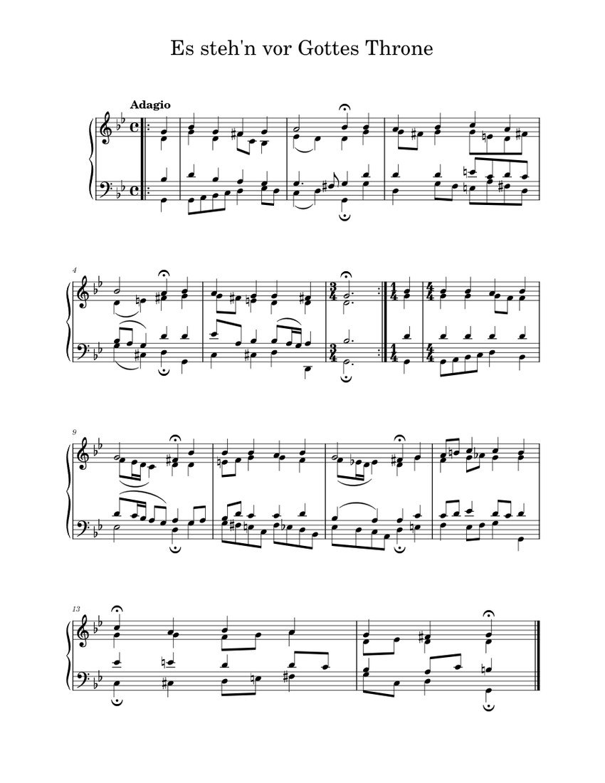 Es_steh'n_vor_Gottes_Throne Sheet music for Piano (Solo) Easy ...