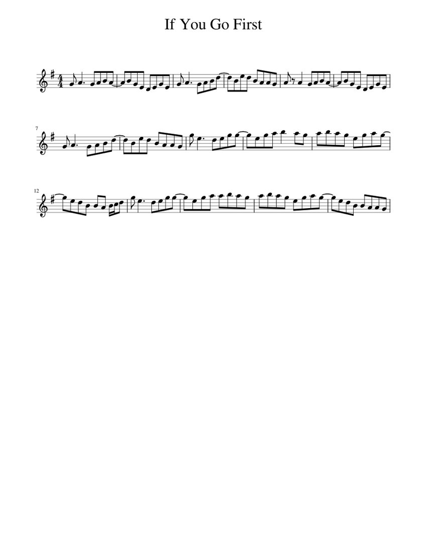 If You Go First Sheet music for Piano (Solo) Easy | Musescore.com