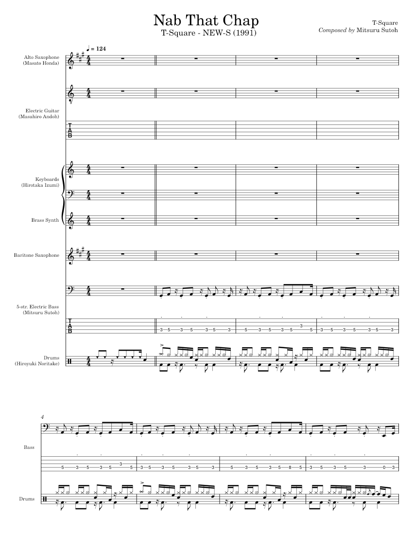Nab That Chap!! – T-Square (full arrangement) Sheet music for Piano ...