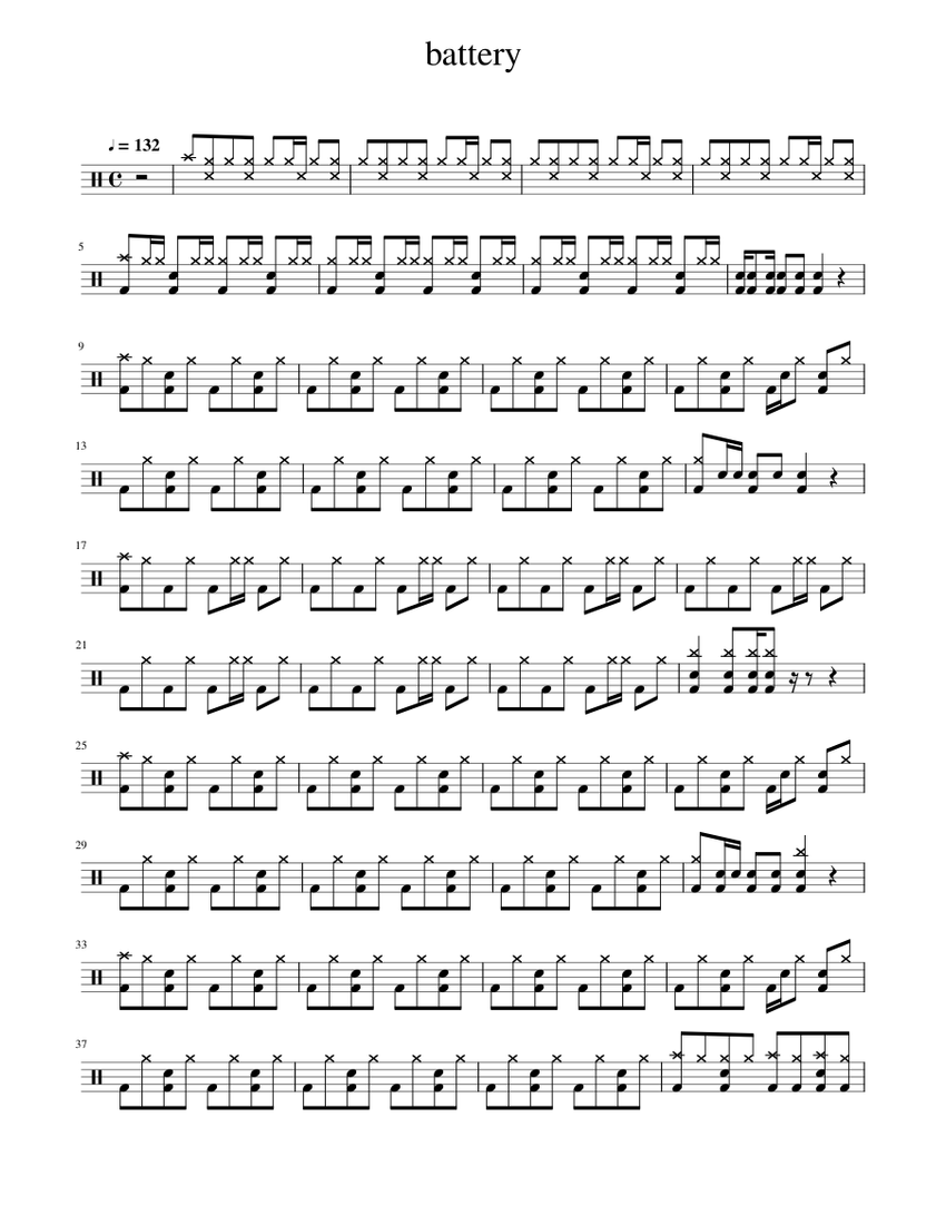 Battery Sheet music for Drum group (Drum Corps (Modern)) | Musescore.com