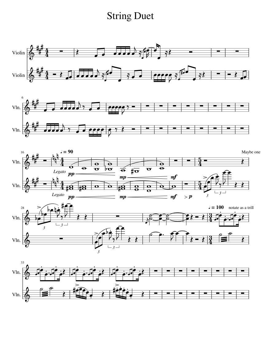 String Duet Sheet music for Violin (String Duet) | Musescore.com