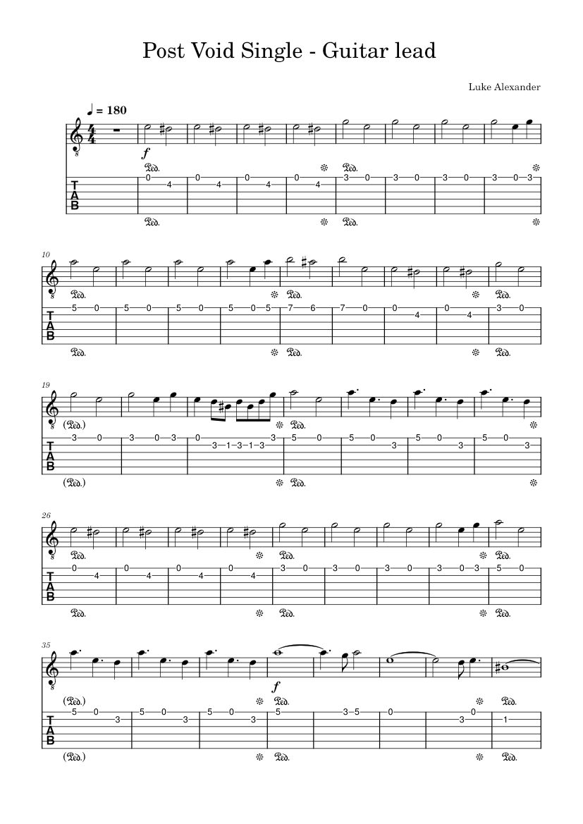 Post Void Single (feat. Ycjy) – Karl Flodin Sheet music for Guitar ...