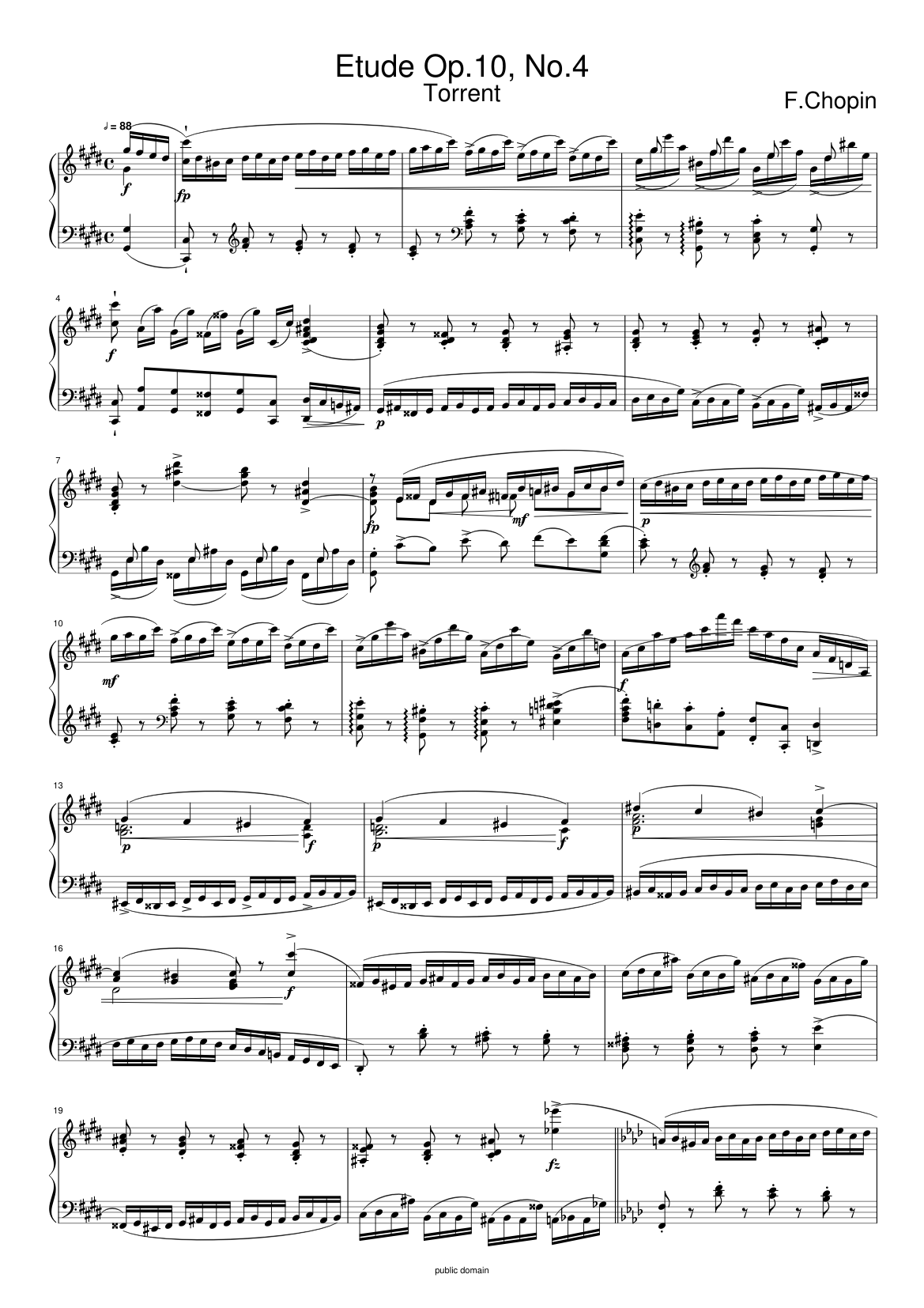 Etude Op 10. No. 4 Torrent Sheet music for Piano (Solo) | Musescore.com