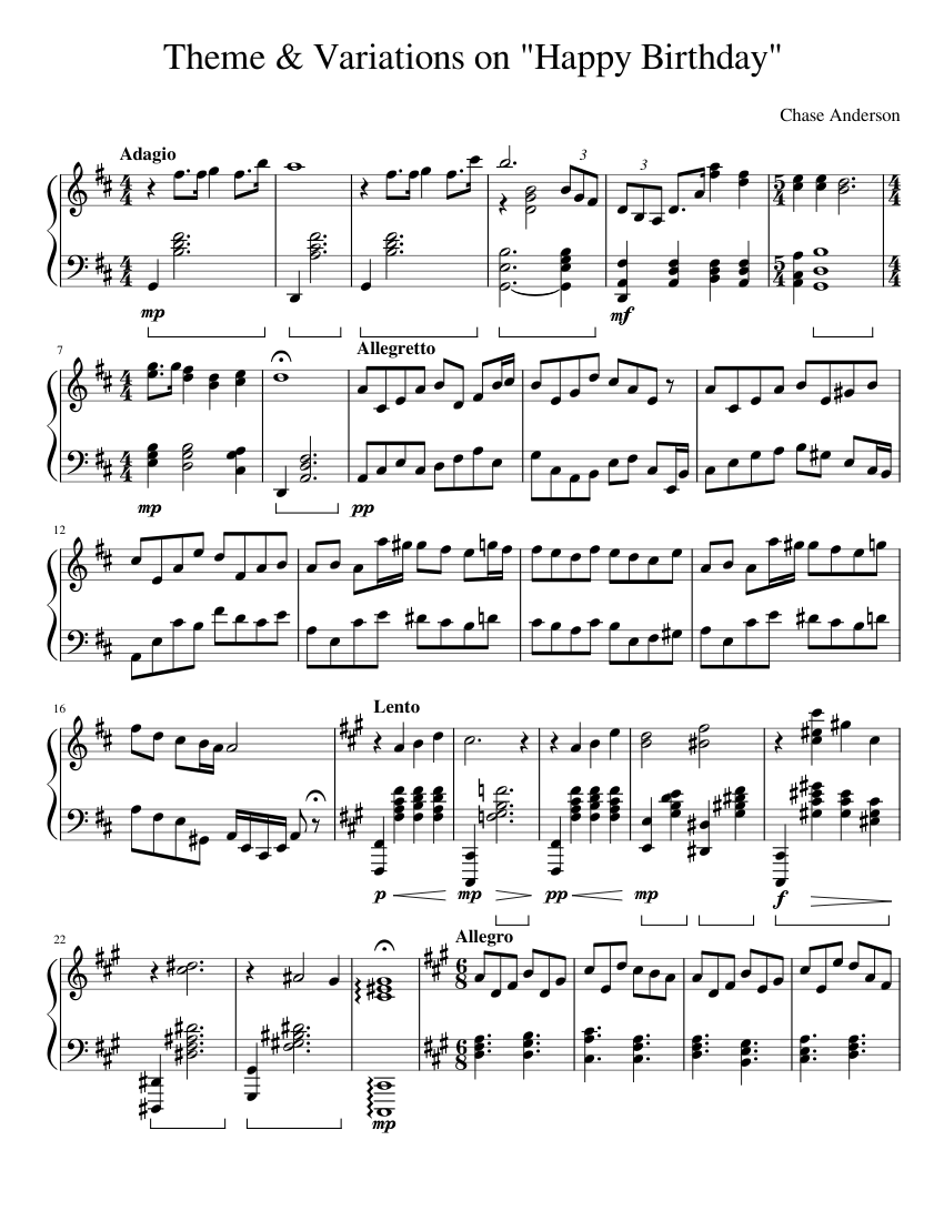 Theory_9A_Composition Sheet music for Piano (Solo) | Musescore.com