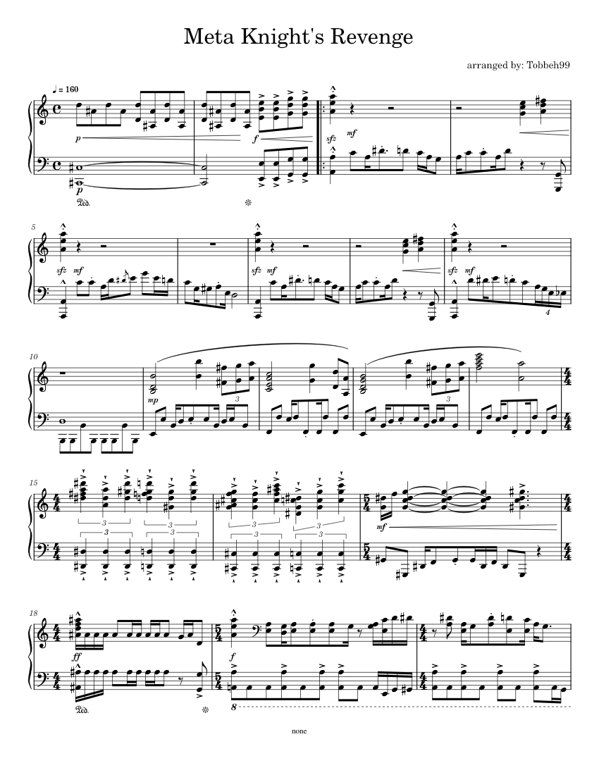 Meta Knight's Revenge Sheet music for Piano (Solo) | Musescore.com