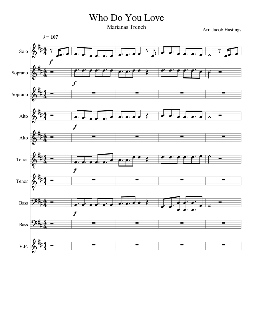 Who Do You Love Sheet music for Soprano, Alto, Tenor, Bass voice & more ...