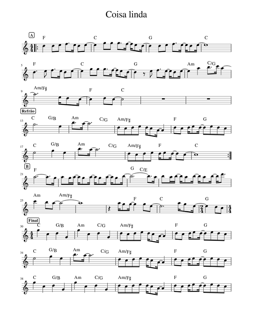 Coisa linda - Tiago Iorc Sheet music for Piano (Solo) | Musescore.com