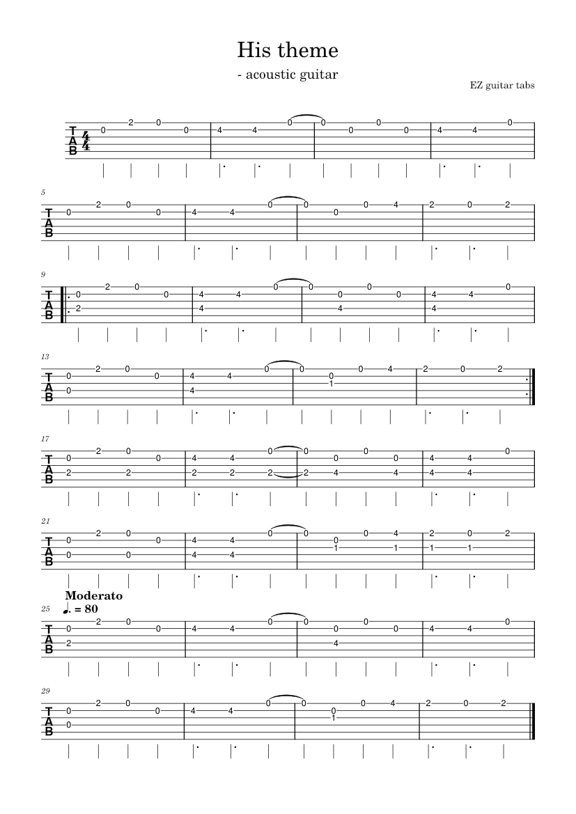 His Theme – Toby Fox his theme Sheet Music and Tab for Guitar (Solo ...