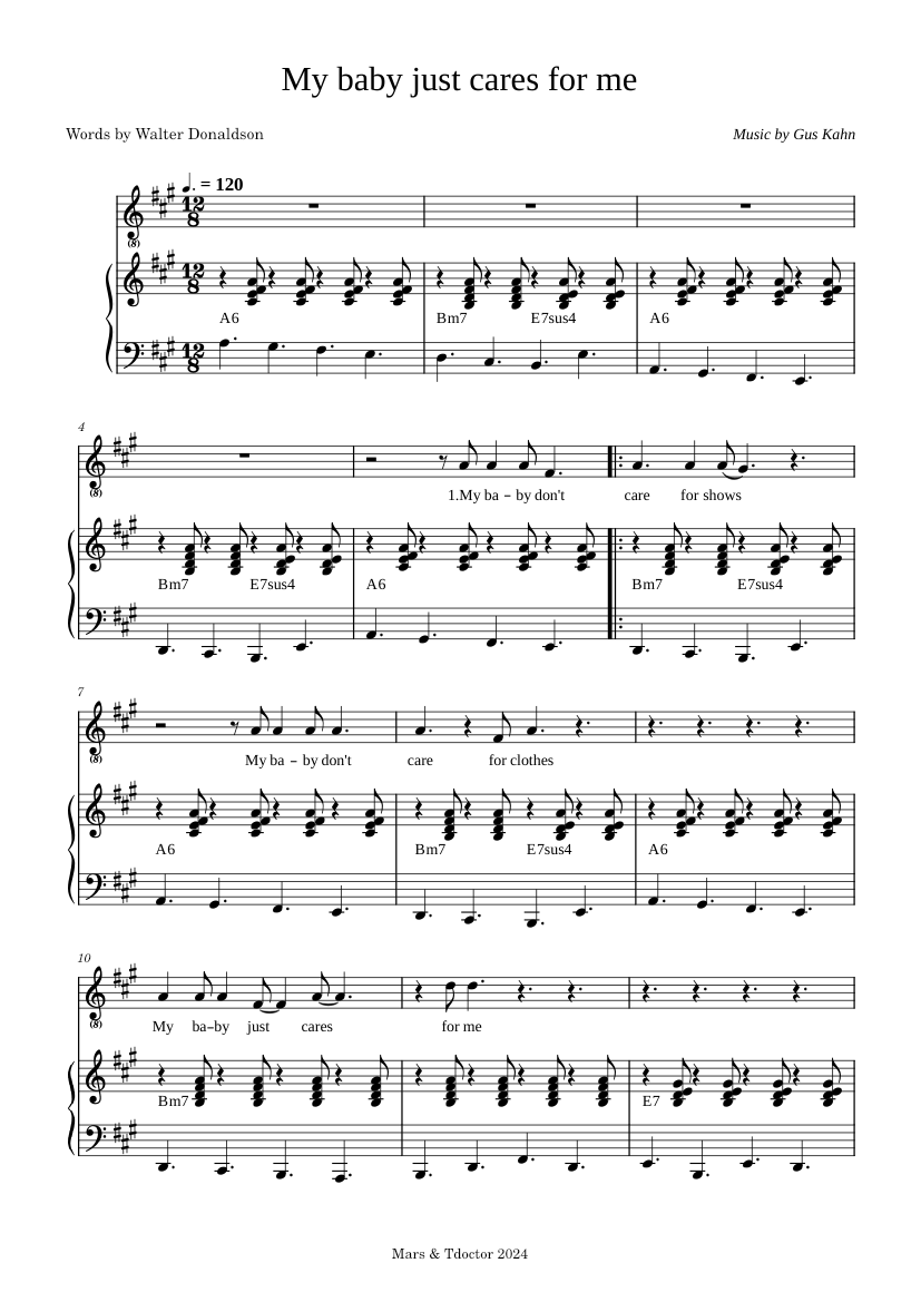 My baby just cares for me – Nina Simone Walter Donaldson, Gus Kahn ...