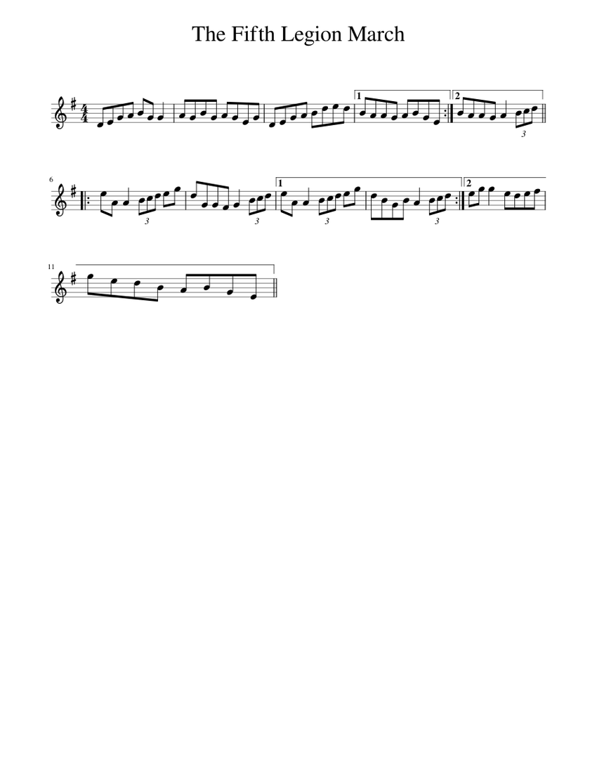 The Fifth Legion March Sheet music for Piano (Solo) | Musescore.com