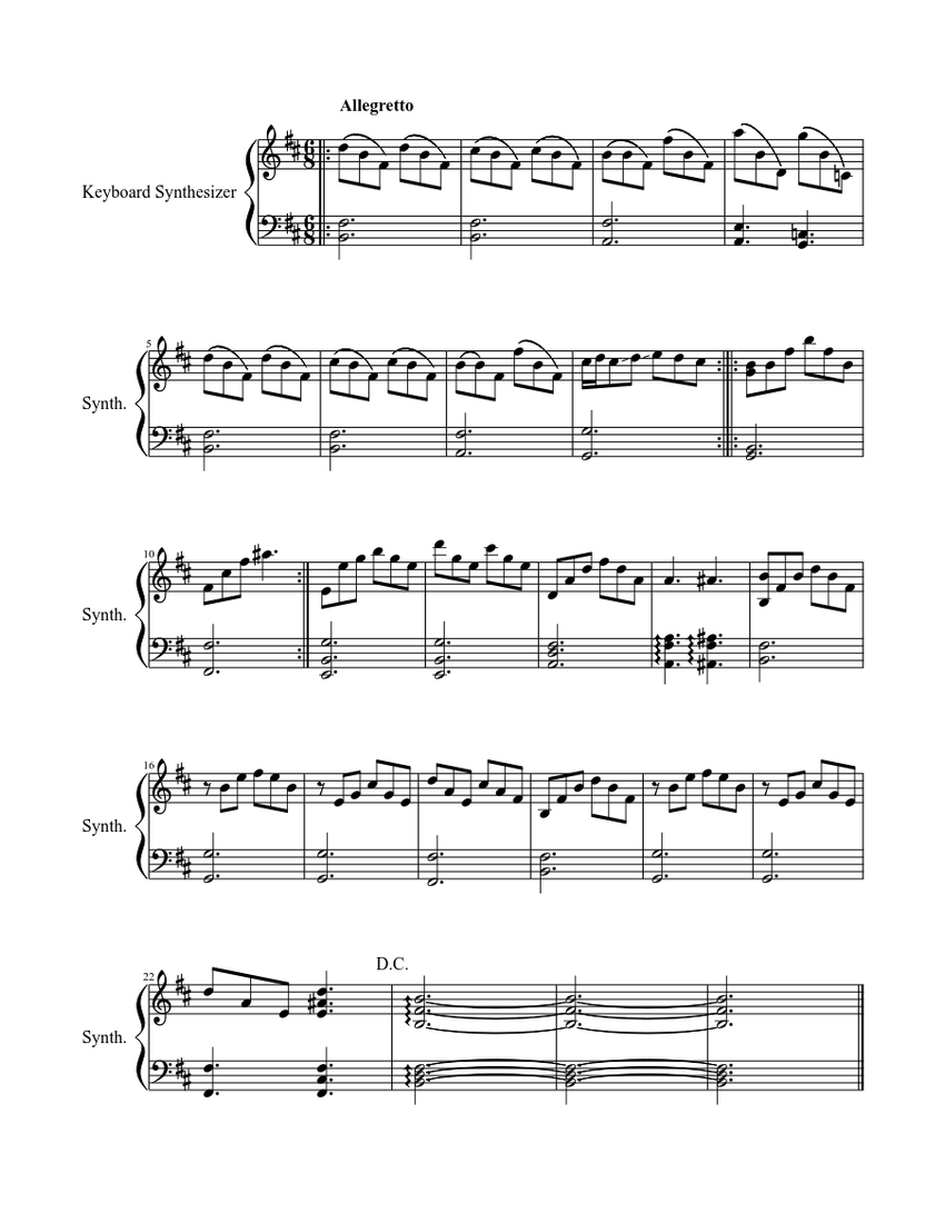 Etude in B minor for synthesizer Sheet music for Synthesizer (Solo ...