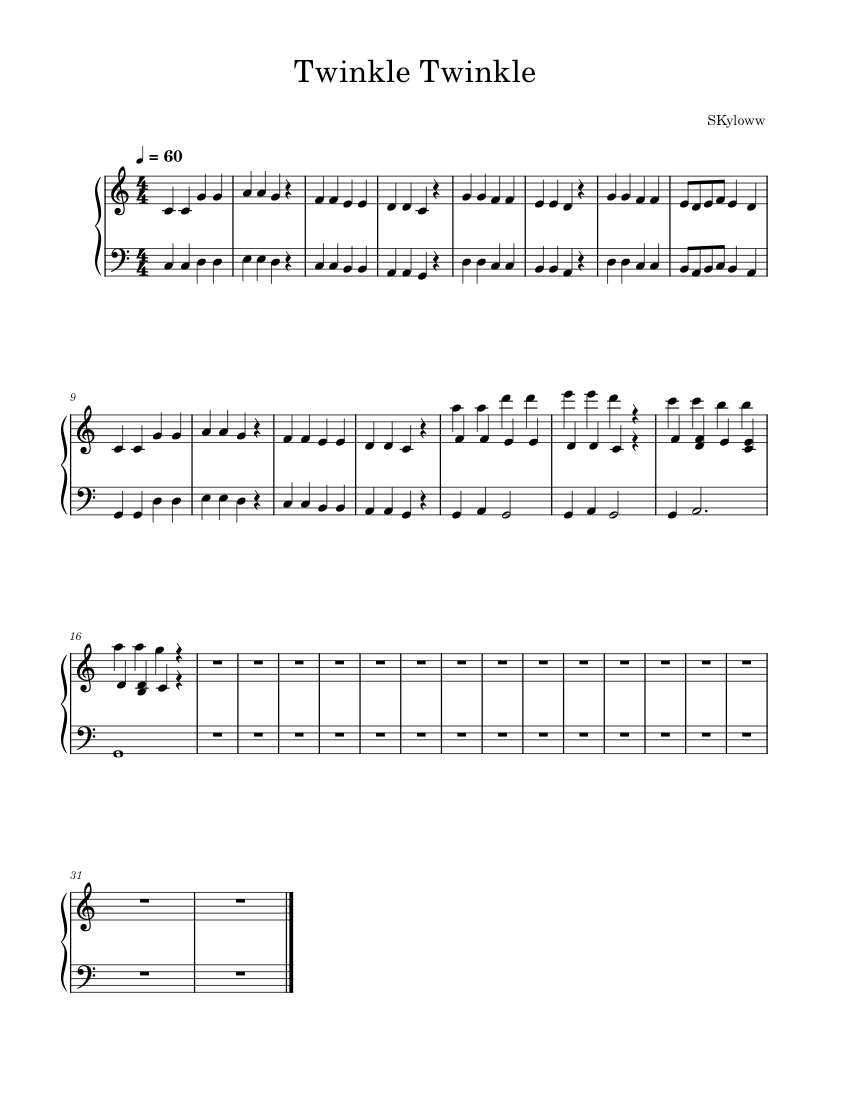 Twinkle Twinkle Little Star – Wolfgang Amadeus Mozart Twinkle Twinkle ...