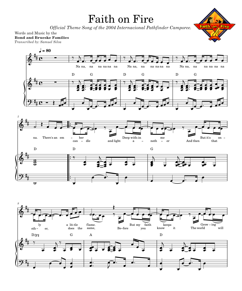 Faith on Fire - Theme Song of the 2004 International Pathfinder ...
