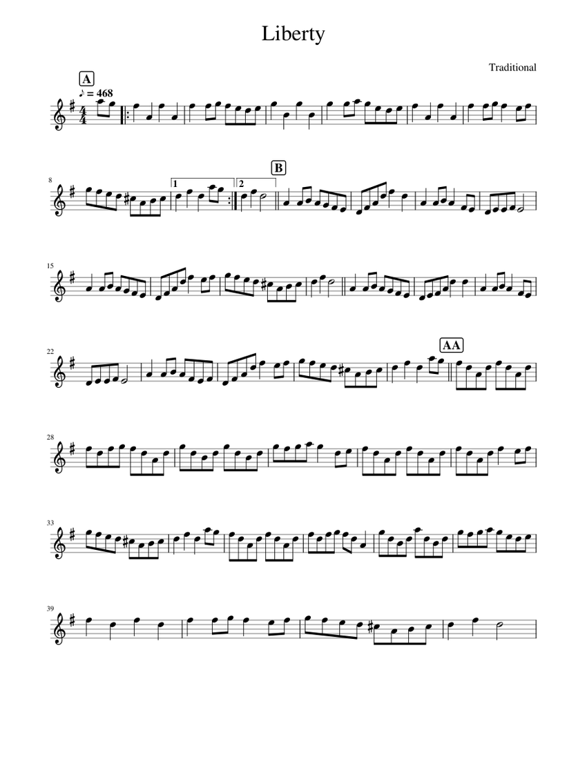 Traditional music - Liberty Sheet music for Piano (Solo) | Musescore.com